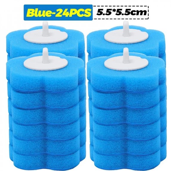 6-60PCS Disposable Toilet Brush Heads Bathroom Replacement Sponges Head ...