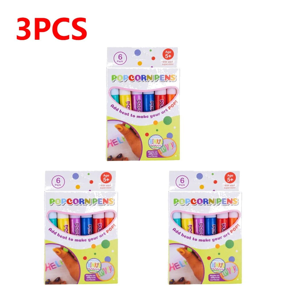 6-60pcs Magic Puffy 3D Art Pens Colorful Magic Popcorn Pens For ...