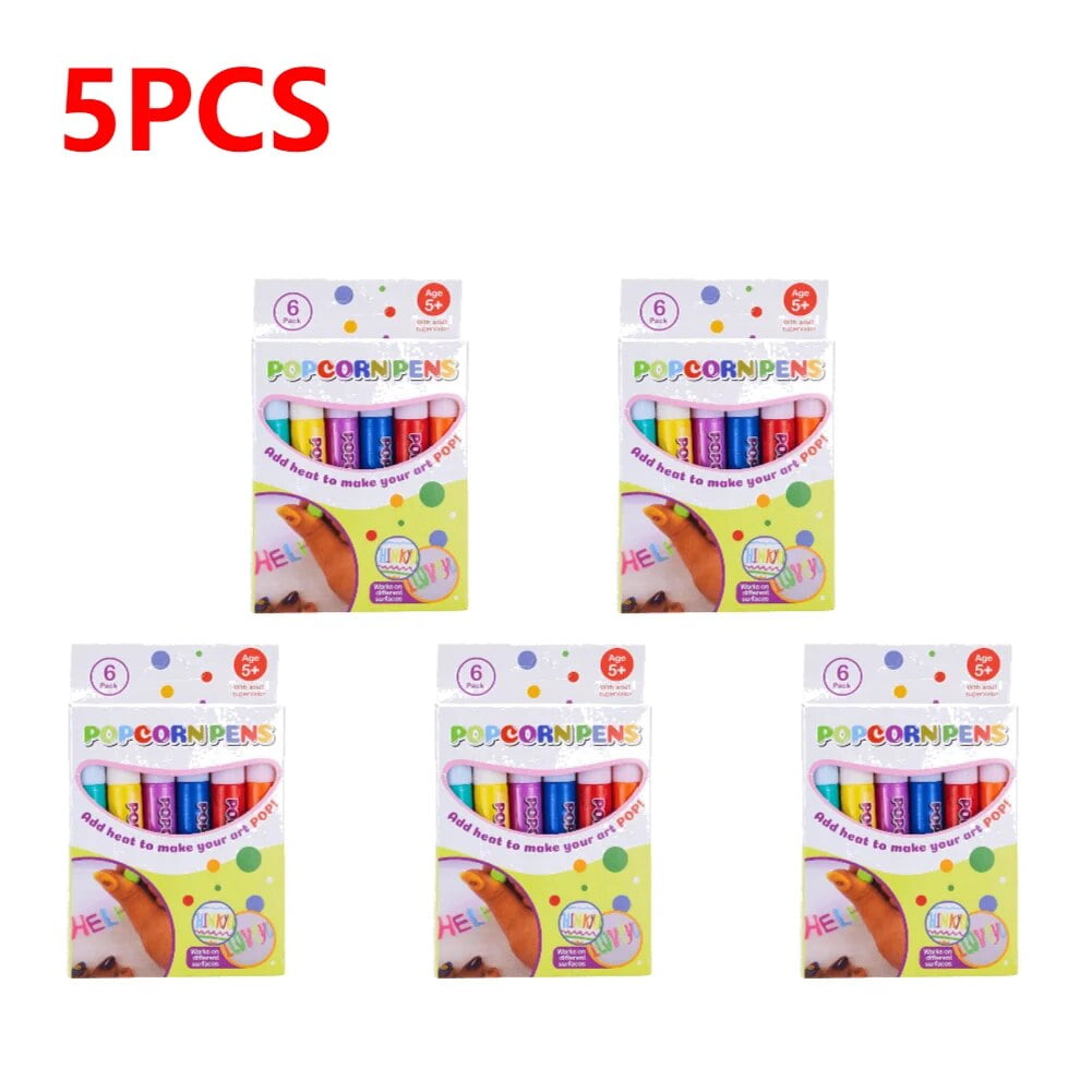 6-60pcs Magic Puffy 3D Art Pens Colorful Magic Popcorn Pens For ...