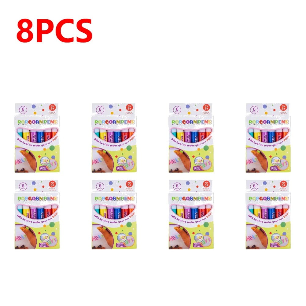 6-60pcs Magic Puffy 3D Art Pens Colorful Magic Popcorn Pens For ...