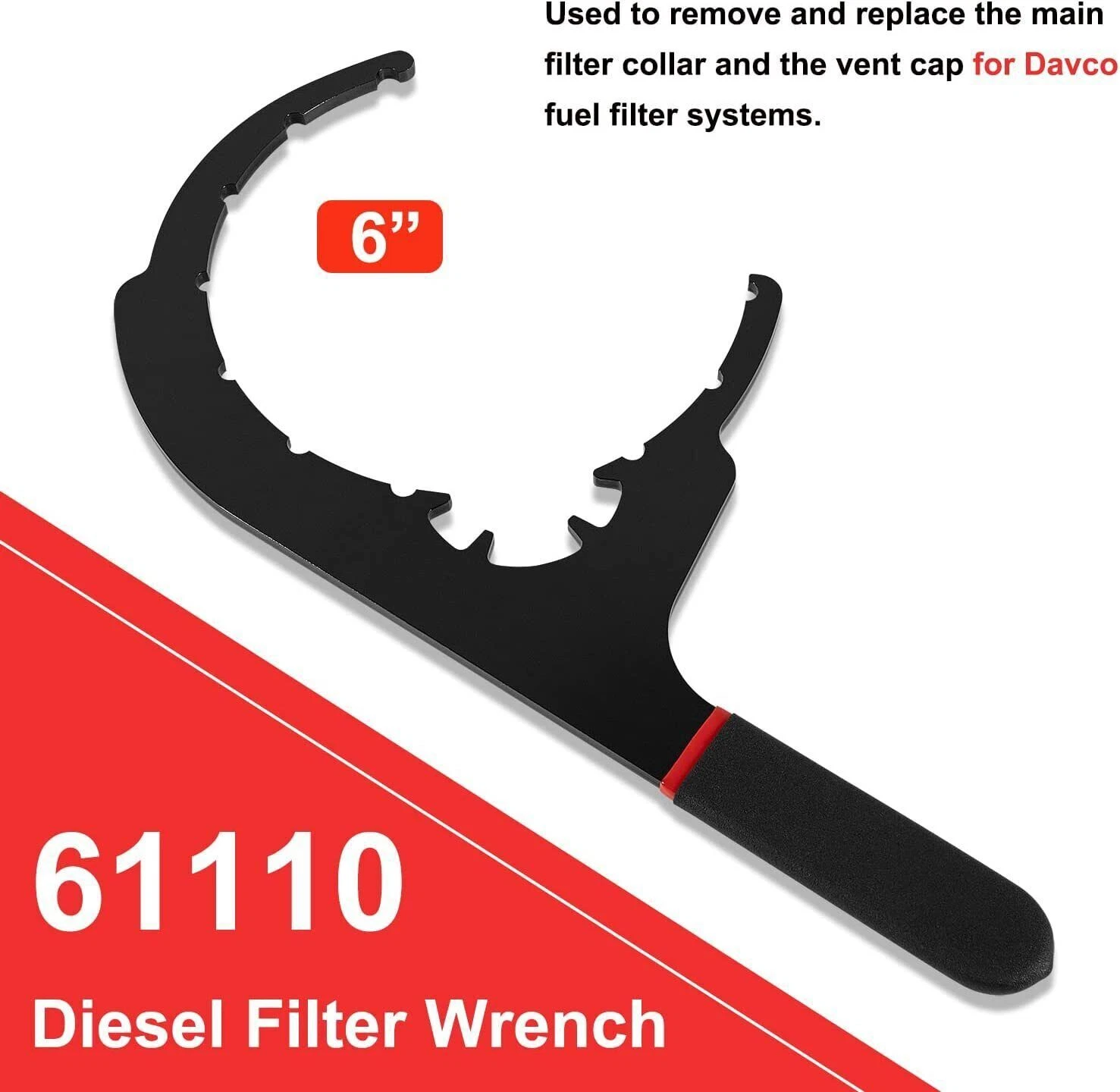 6" 61110 Diesel Fuel Filter Wrench For Davco Paccar Kenworth Peterbilt ...
