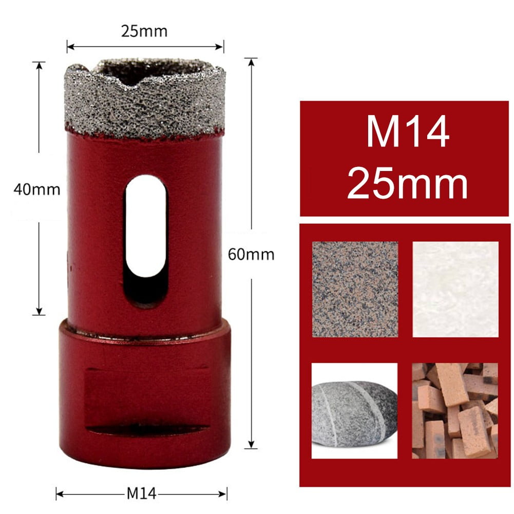 6-68Mm for M14 Core Drill Bit Stone Porcelain Tile Glass 25Mm - Walmart.com