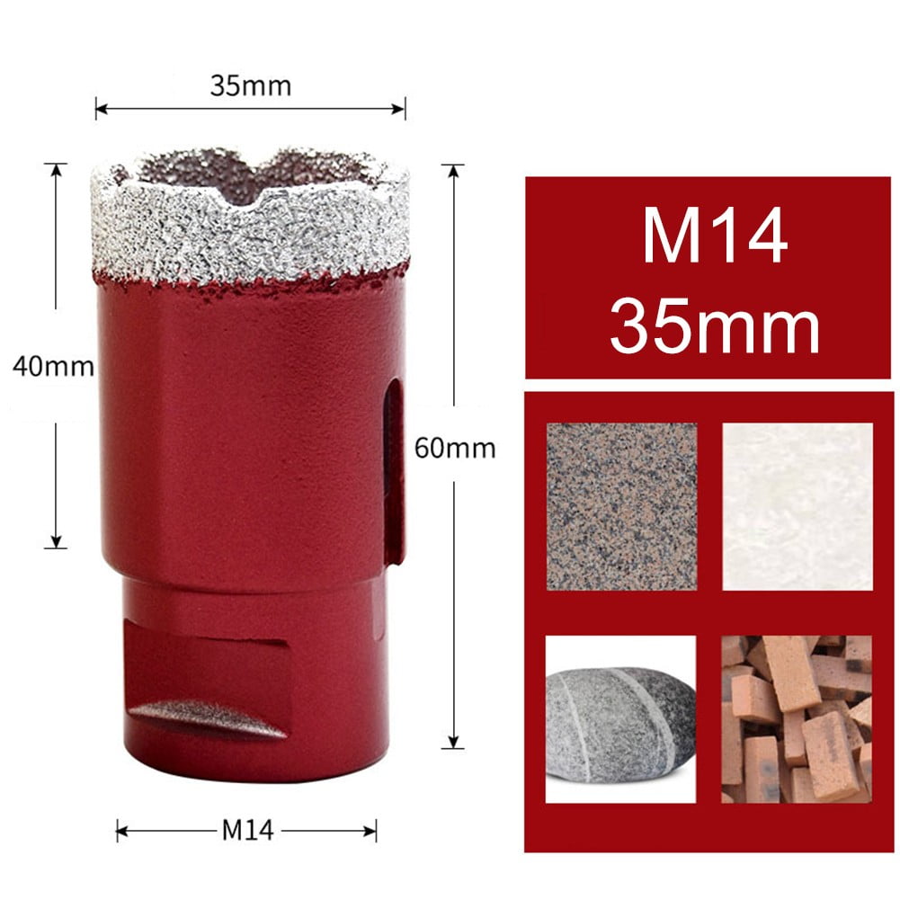 6-68Mm for M14 Core Drill Bit Stone Porcelain Tile Glass 35Mm - Walmart.com