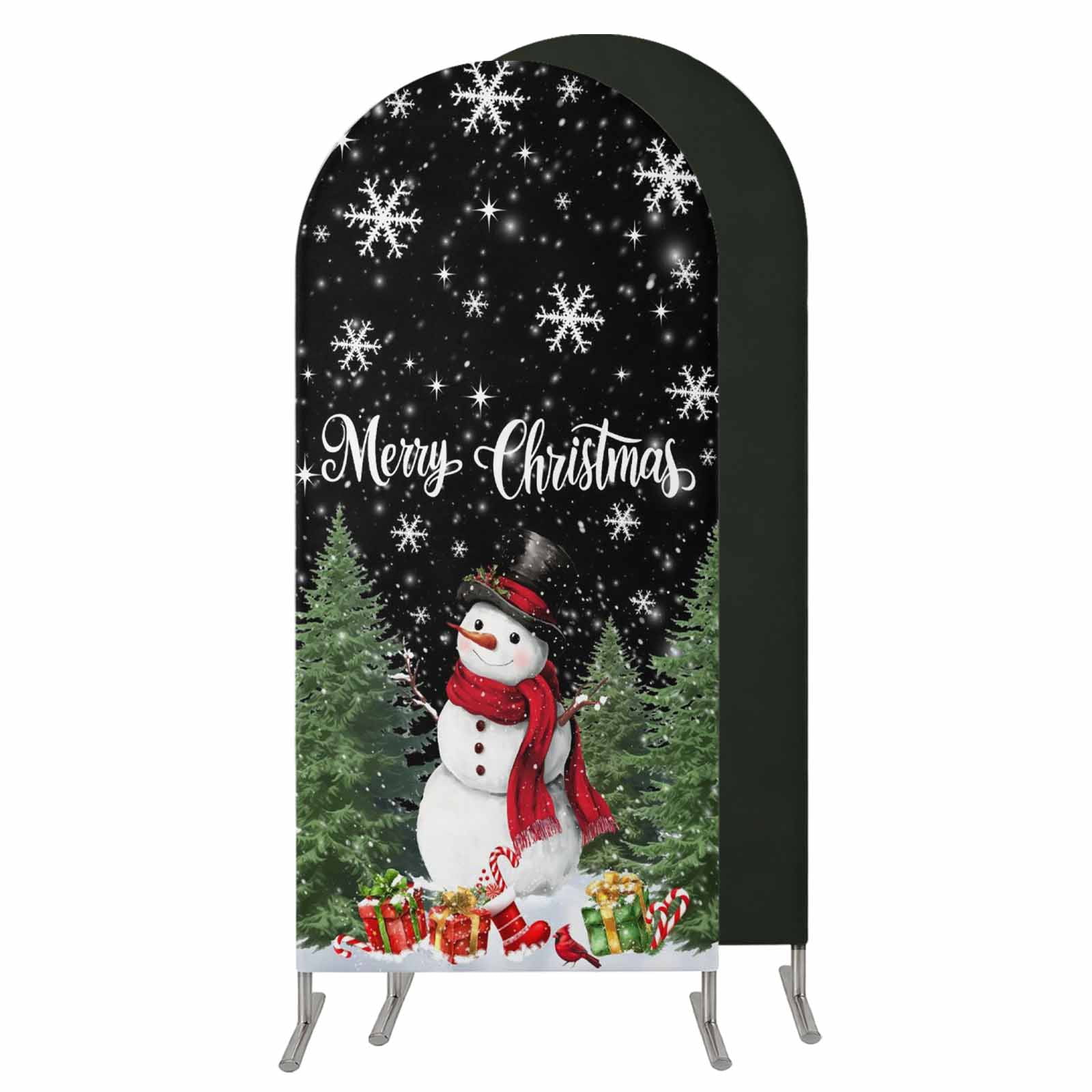 6.6FT Arch Backdrop Covers, Black Christmas Wedding Arch Cover Stretchy ...