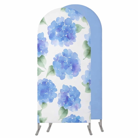 6.6FT Arch Backdrop Covers, Blue Floral Spring Wedding Arch Cover ...