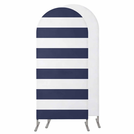 6.6FT Arch Backdrop Covers, Blue Stripes Wedding Arch Cover Stretchy ...