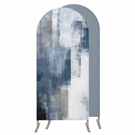 6.6FT Arch Backdrop Covers, Blue Wedding Arch Cover Stretchy, Retro Oil ...