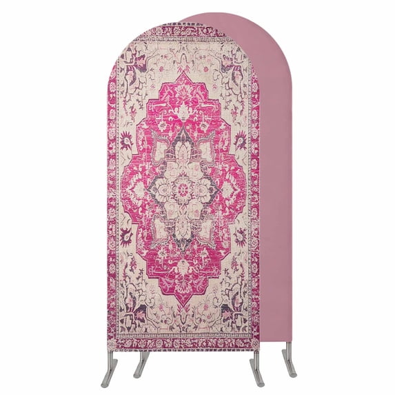 6.6FT Arch Backdrop Covers, Boho Pink Wedding Arch Cover Stretchy ...