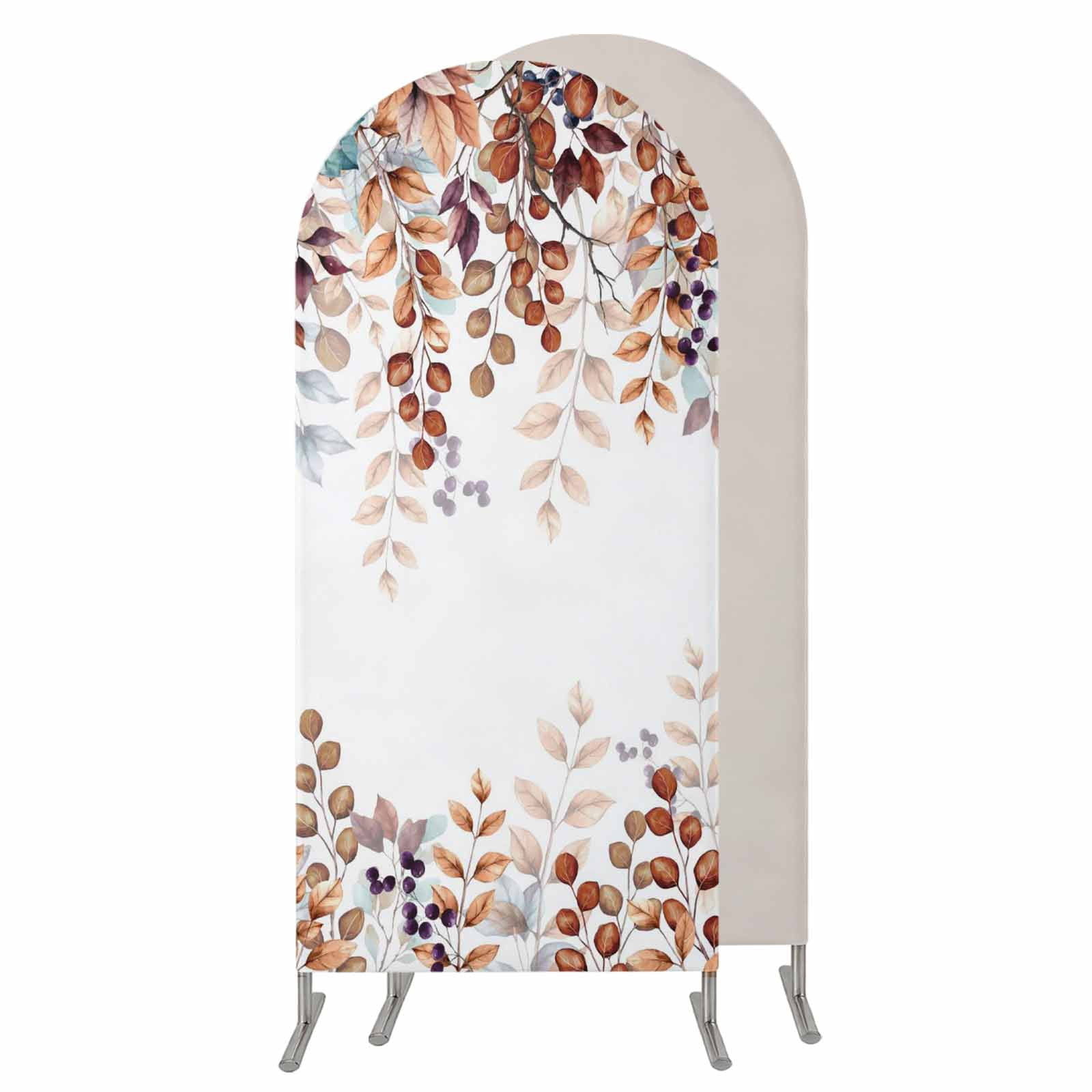 6.6FT Arch Backdrop Covers, Brown Eucalyptus Fall Wedding Arch Cover ...