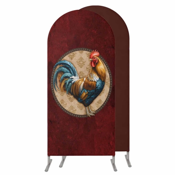 6.6FT Arch Backdrop Covers, Farm Rooster Wedding Arch Cover Stretchy ...