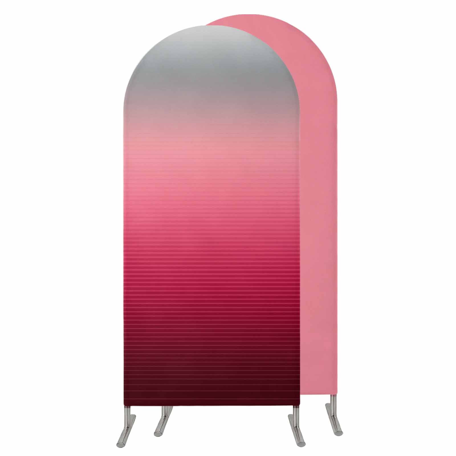 6.6FT Arch Backdrop Covers, Gray Pink Ombre Wedding Arch Cover Stretchy ...