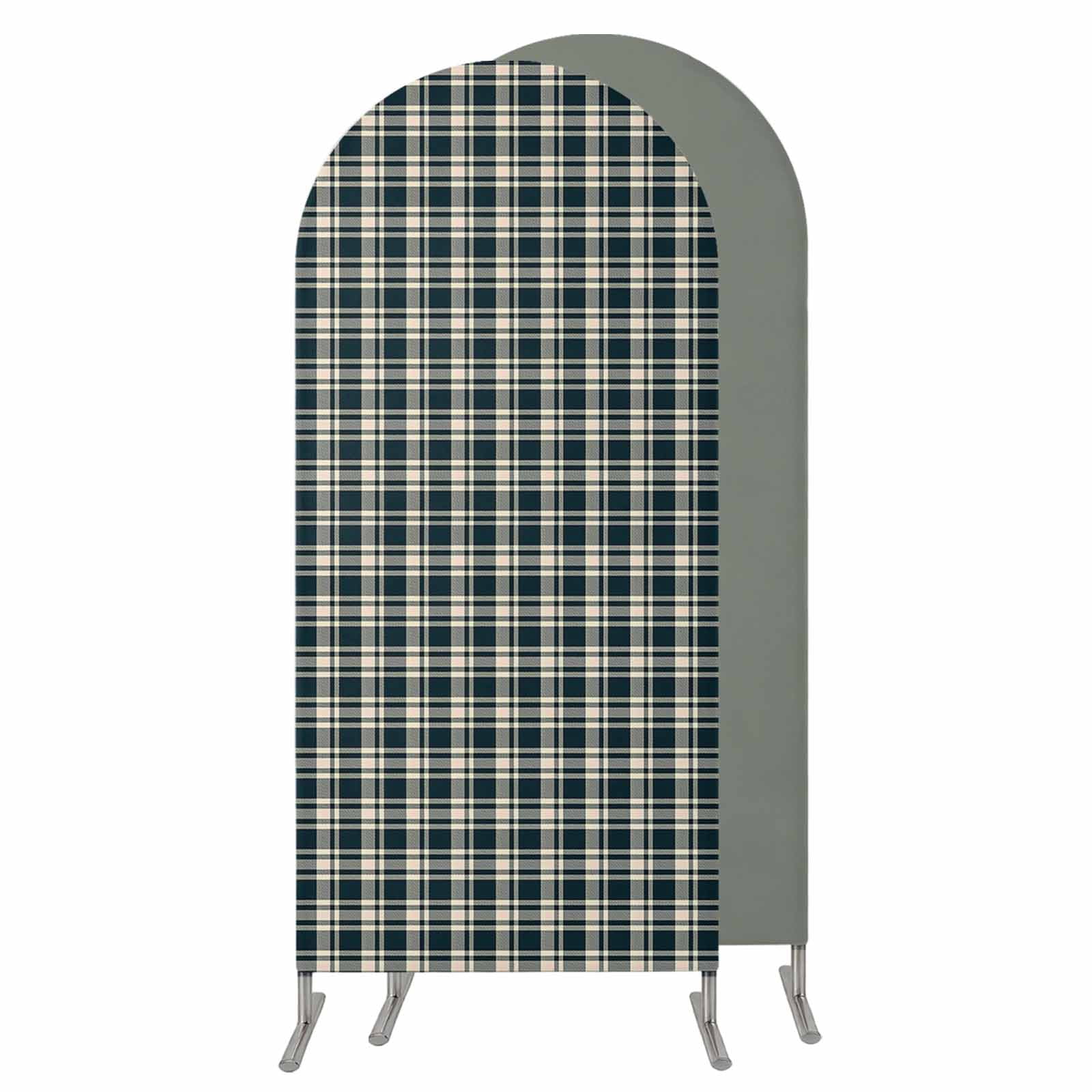 6.6FT Arch Backdrop Covers, Green Beige Buffalo Plaid Wedding Arch ...