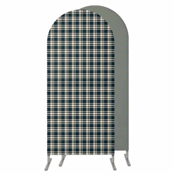 6.6FT Arch Backdrop Covers, Green Beige Buffalo Plaid Wedding Arch ...