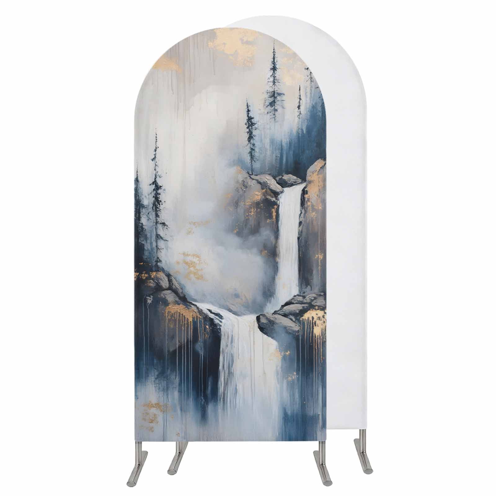 6.6FT Arch Backdrop Covers, Navy Blue Mountain Wedding Arch Cover ...