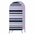 6.6FT Arch Backdrop Covers, Navy Blue Purple Striped Wedding Arch Cover ...