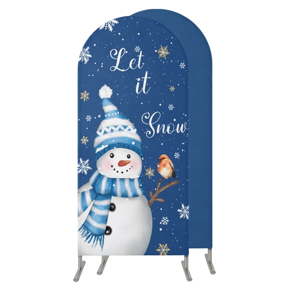 6.6FT Arch Backdrop Covers, Navy Blue Snowman Christmas Wedding Arch ...