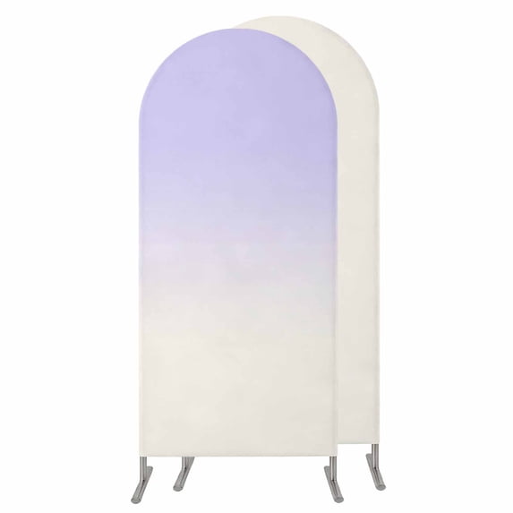 6.6FT Arch Backdrop Covers, Ombre White Wedding Arch Cover Stretchy ...