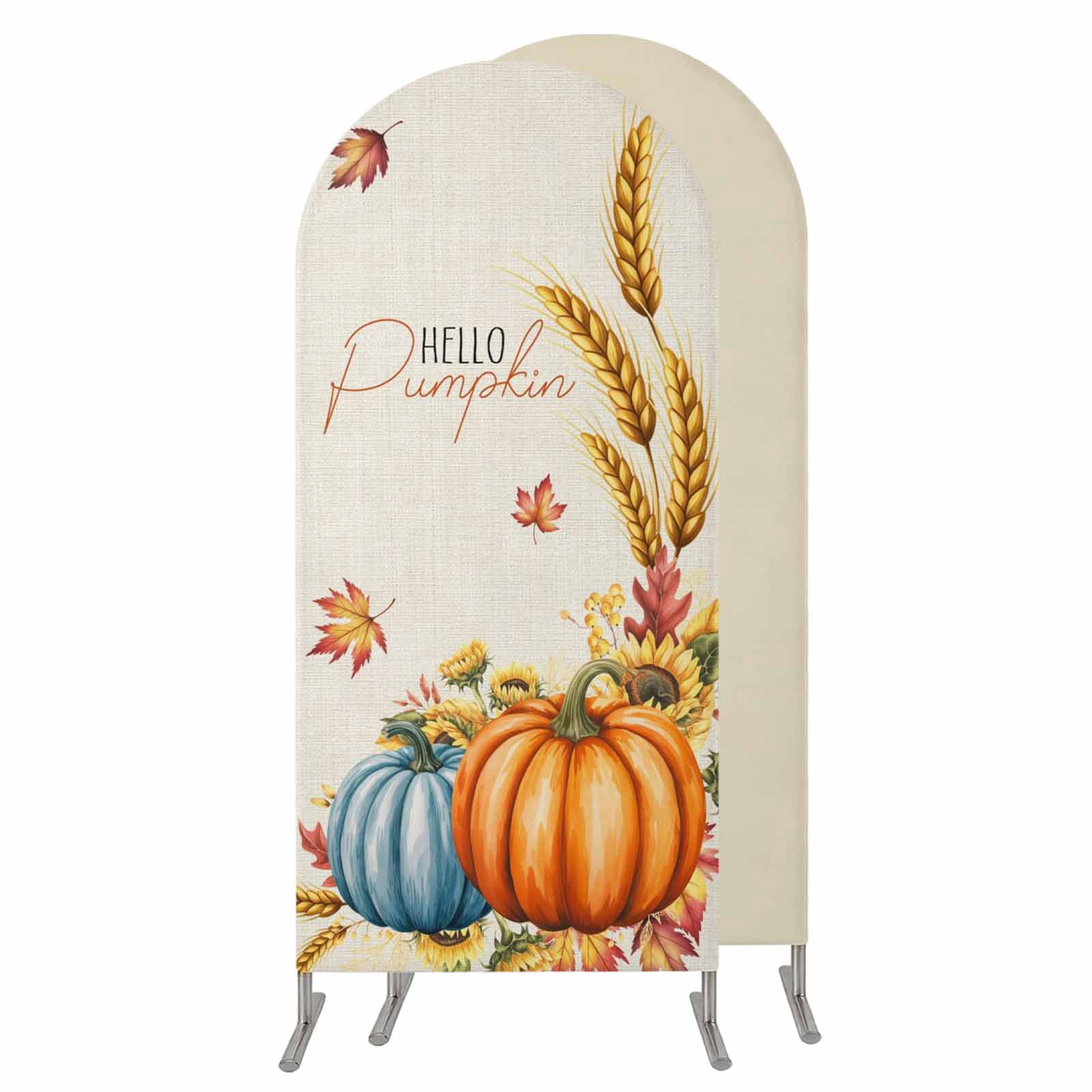 6.6FT Arch Backdrop Covers, Orange Blue Pumpkins Fall Wedding Arch ...