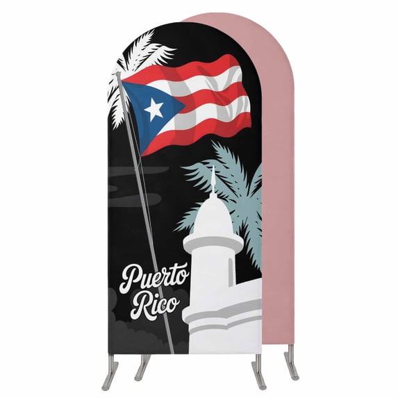 6.6FT Arch Backdrop Covers, Puerto Rico Flag Wedding Arch Cover ...