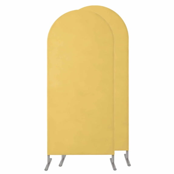 6.6FT Arch Backdrop Covers, Pure Yellow Wedding Arch Cover Stretchy ...