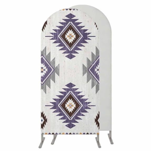 6.6FT Arch Backdrop Covers, Purple Aztec Wedding Arch Cover Stretchy ...