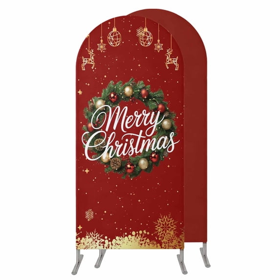 6.6FT Arch Backdrop Covers, Red Christma Wedding Arch Cover Stretchy ...
