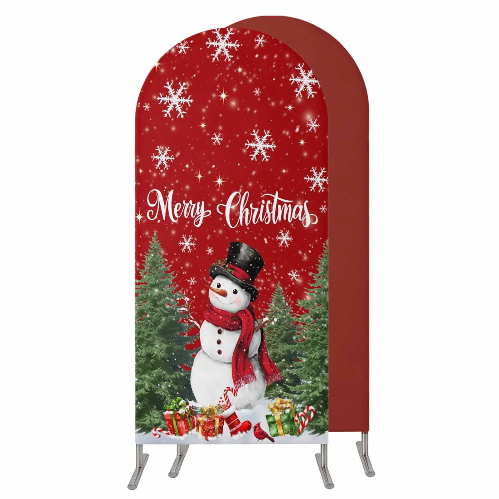 6.6FT Arch Backdrop Covers, Red Christmas Wedding Arch Cover Stretchy ...