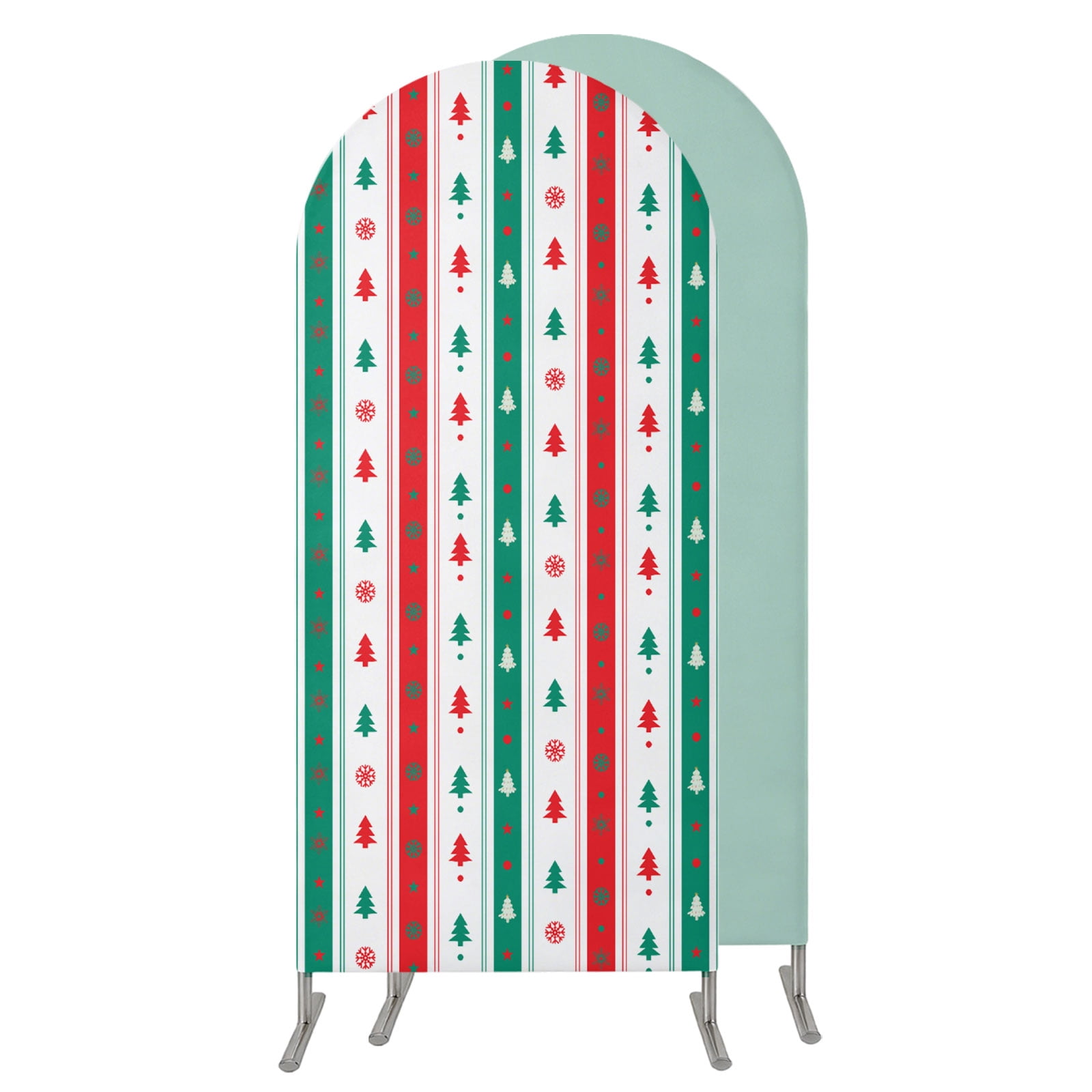 6.6FT Arch Backdrop Covers, Red Green Striped Christmas Wedding Arch ...