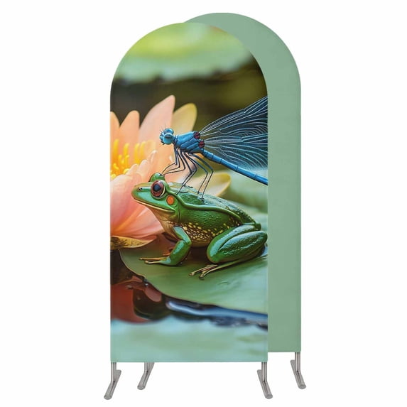 6.6FT Arch Backdrop Covers, Rustic Frog Dragonfly Wedding Arch Cover ...