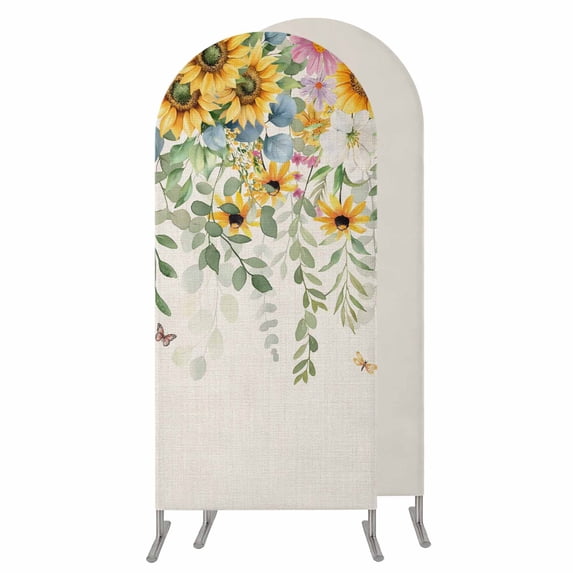 6.6FT Arch Backdrop Covers, Sunflower Wedding Arch Cover Stretchy ...