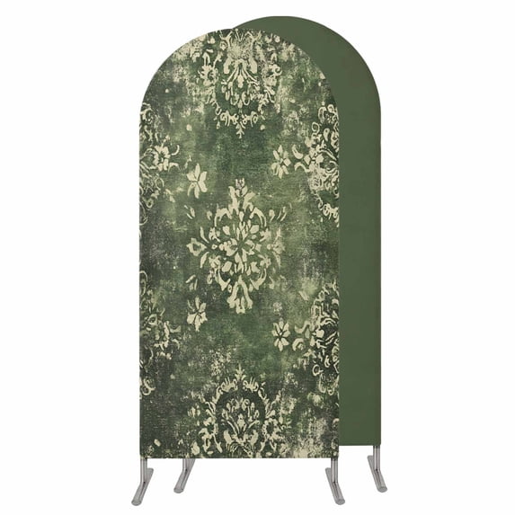 6.6FT Arch Backdrop Covers, Vintage Green Yellow Wedding Arch Cover ...