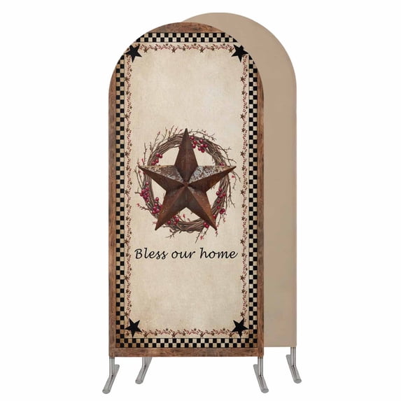 6.6FT Arch Backdrop Covers, Western Star Vintage Wedding Arch Cover ...