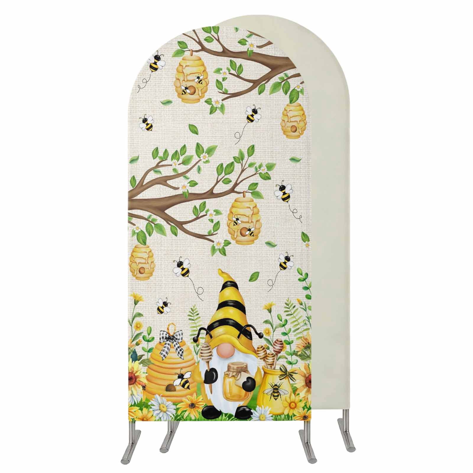 6.6FT Arch Backdrop Covers, Yellow Daisy Gnomes Wedding Arch Cover ...