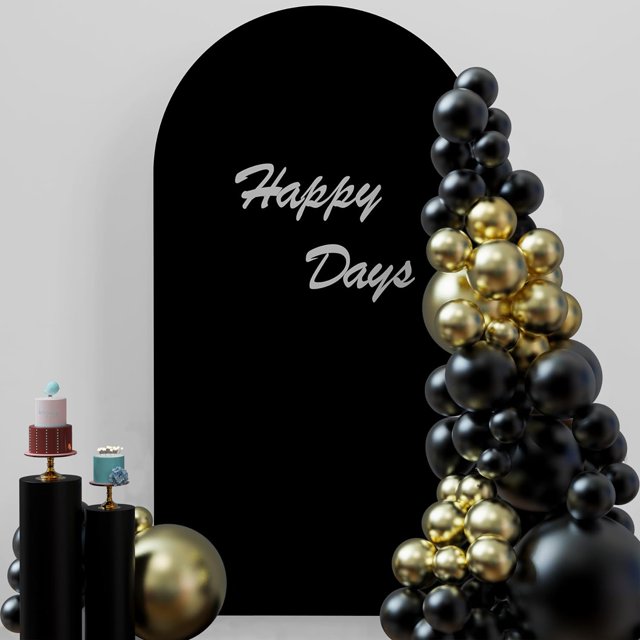 6.6FT Black Arch Backdrop Cover - Spandex Fitted Wedding Arch Stand ...