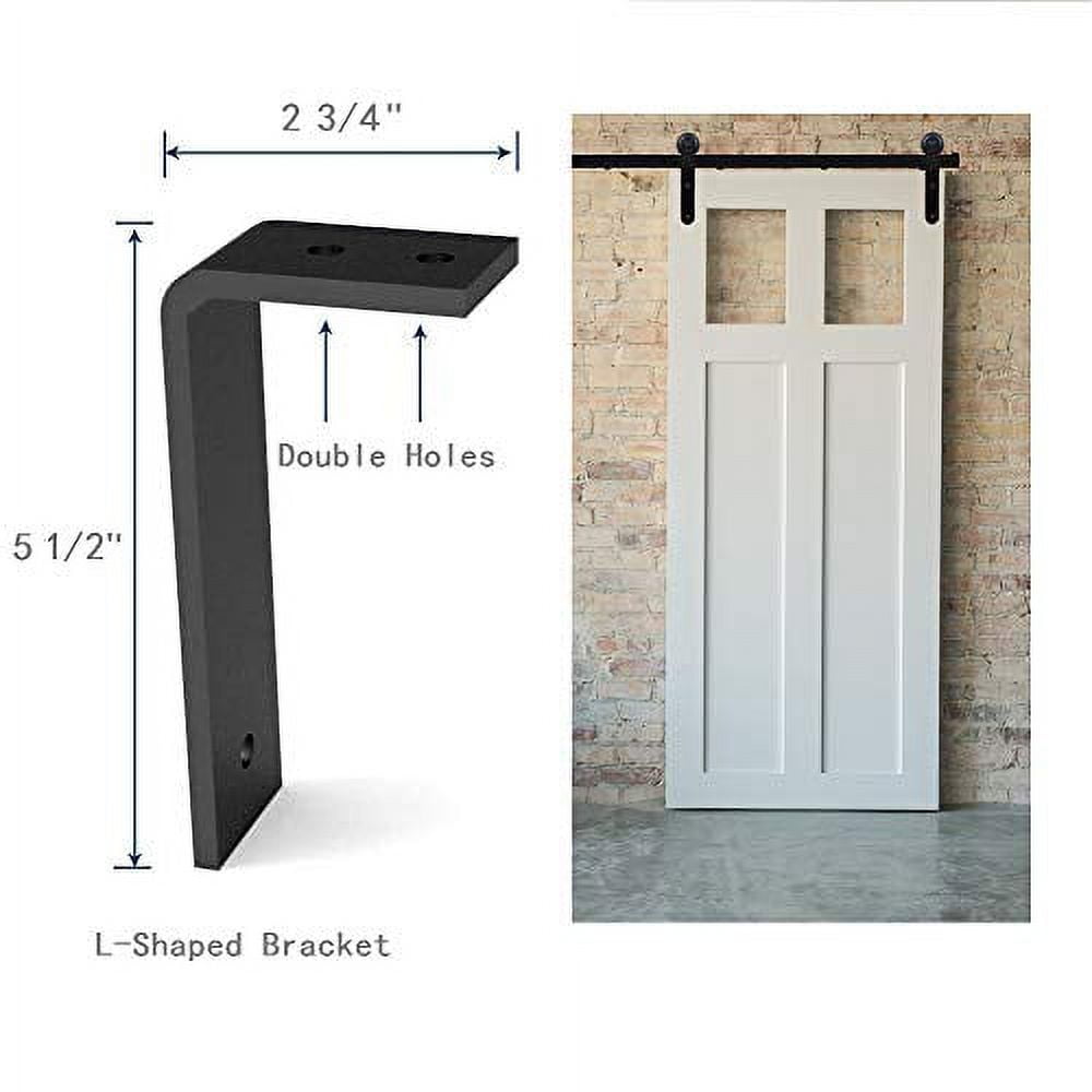 6.6FT Ceiling Mount Bracket Sliding Barn Door Hardware Kit Black,Strong ...