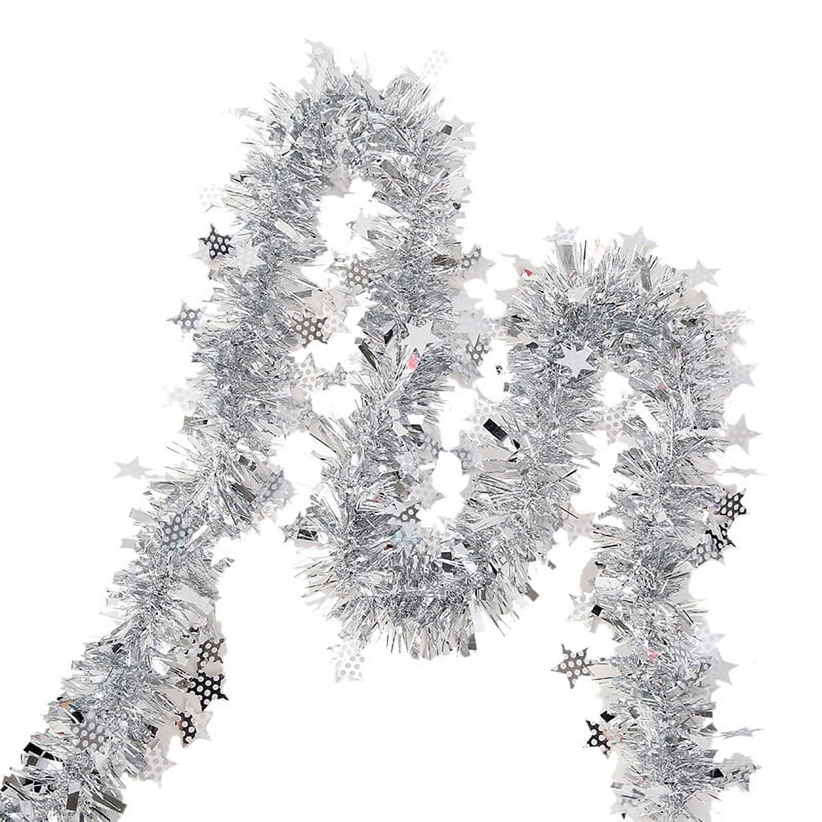6.6FT Christmas Tinsel Garland, Metallic Tinsel Twist Garland ...