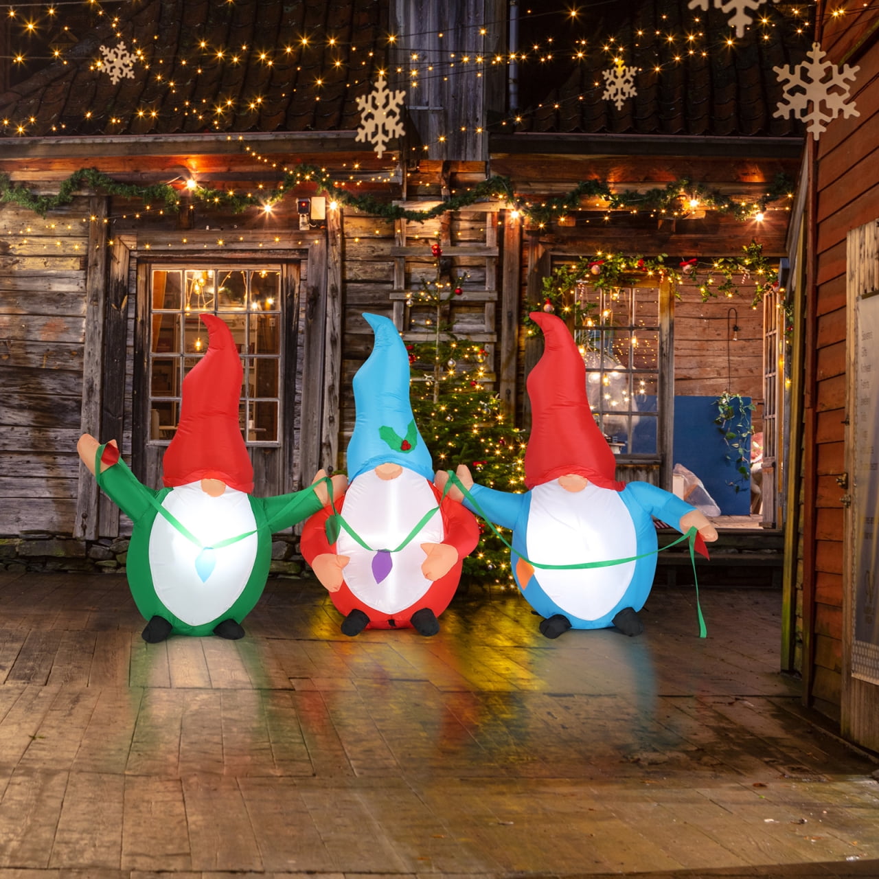 6.6FT Lighted Christmas Inflatable Decoration, Inflatable 3 Christmas ...