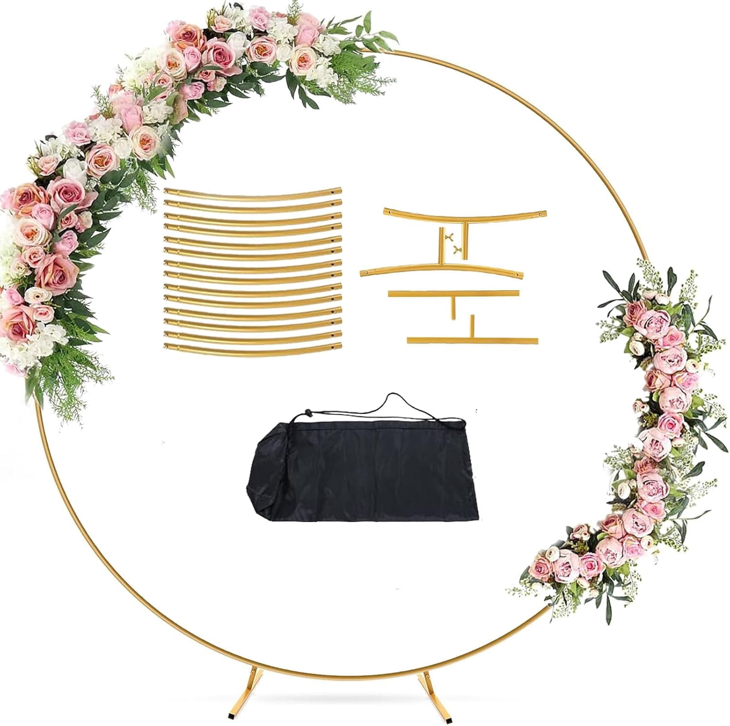 6.6FT Round Balloon Arch Stand kit Metal Circle Backdrop Stand Frame ...