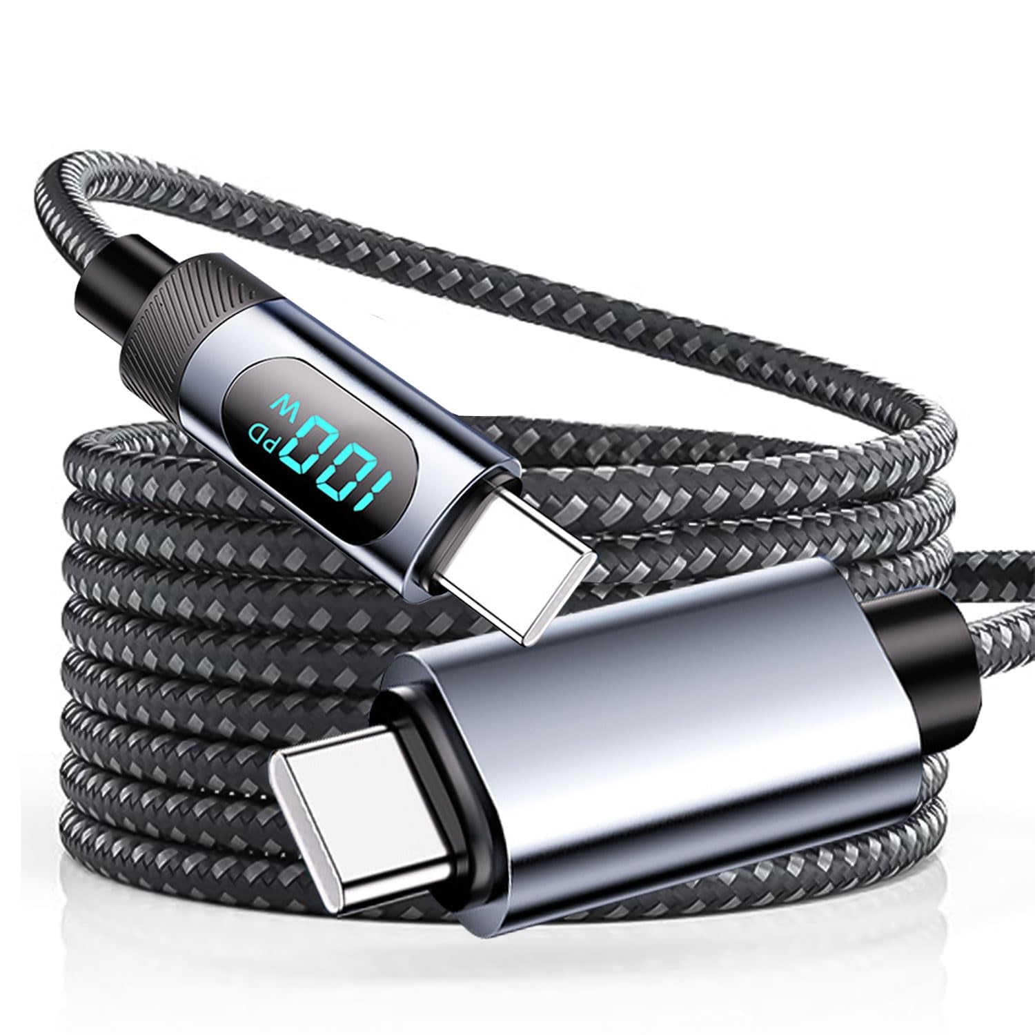 6.6FT USB C to USB C Cable, Type C to Type C, Nylon Fast Charging Cable ...