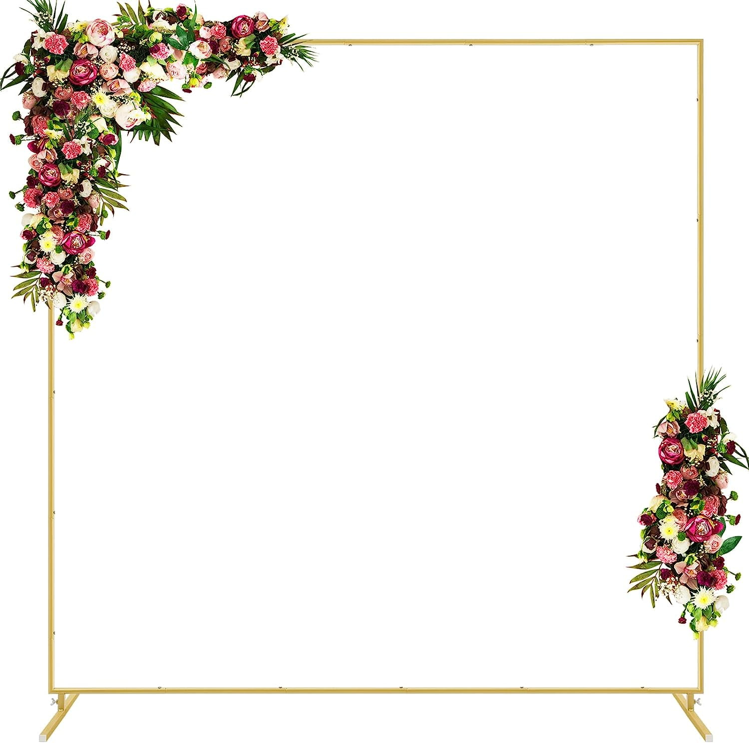6.6FT x 6.6FT Square Metal Arch Stand, Backdrop Stand Arbor, Gold ...