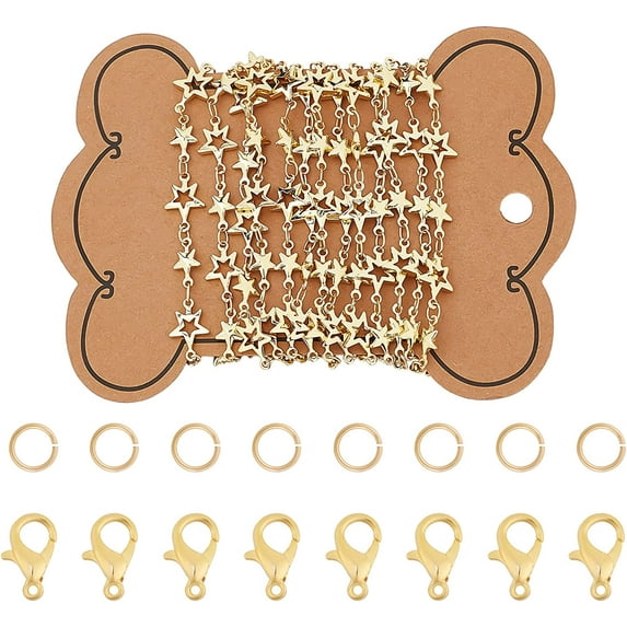 6.6Feet Gold Plated Brass Cable Chains with Spool for Bracelet Necklace ...