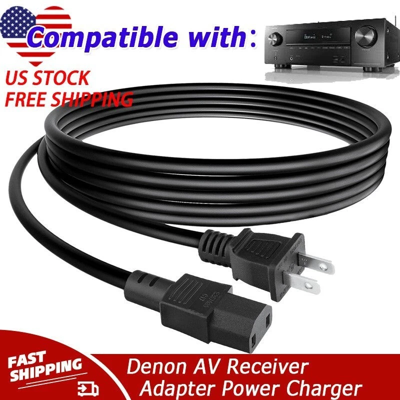 6.6Ft Ac Power Cord Cable For Denon Avr-X1500H Avr-X2400H Avr-X2600H Av ...