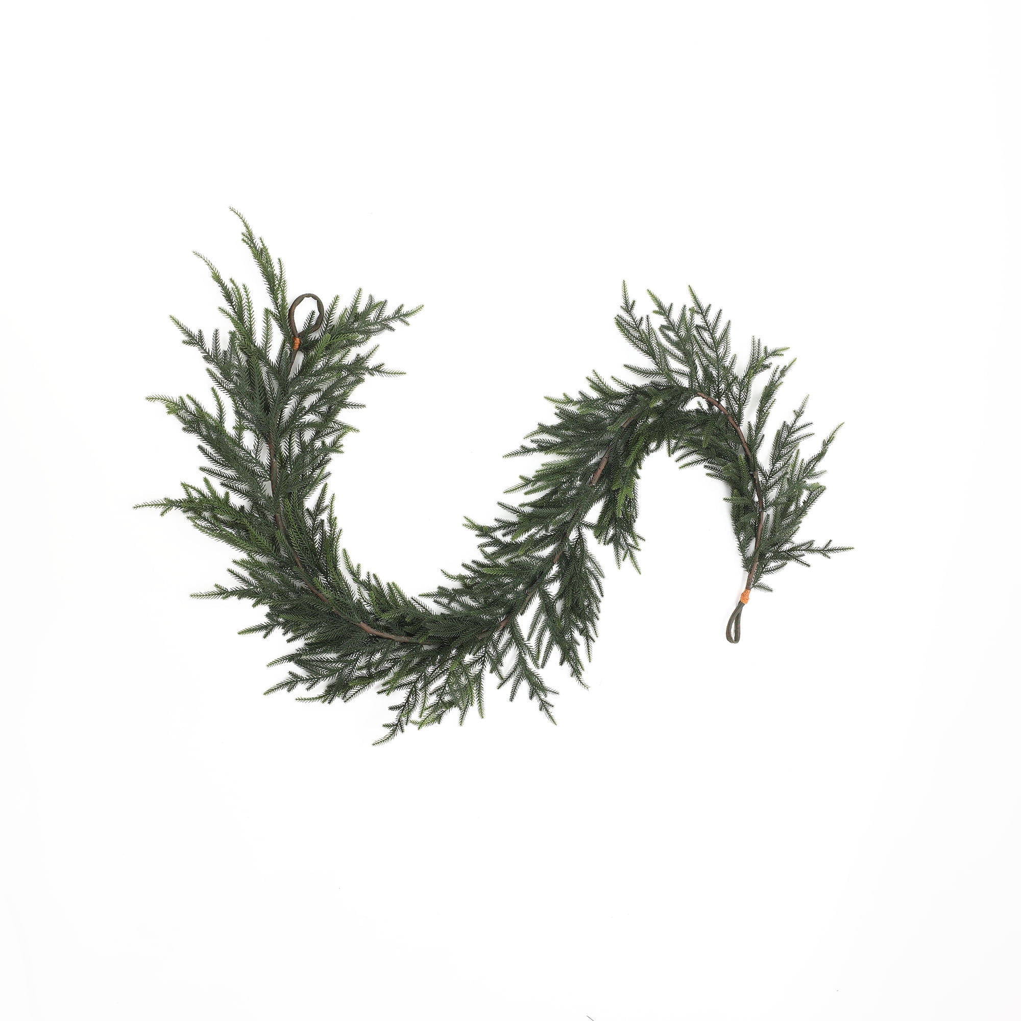 6.6Ft Artificial Green Garland Holiday Mantle and Table Decoration ...