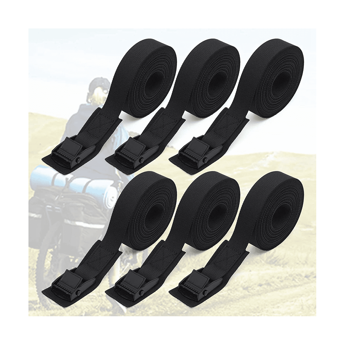 6.6Ft Lashing Straps with Adjustable Cam Buckles Tie Down Cinch Straps ...