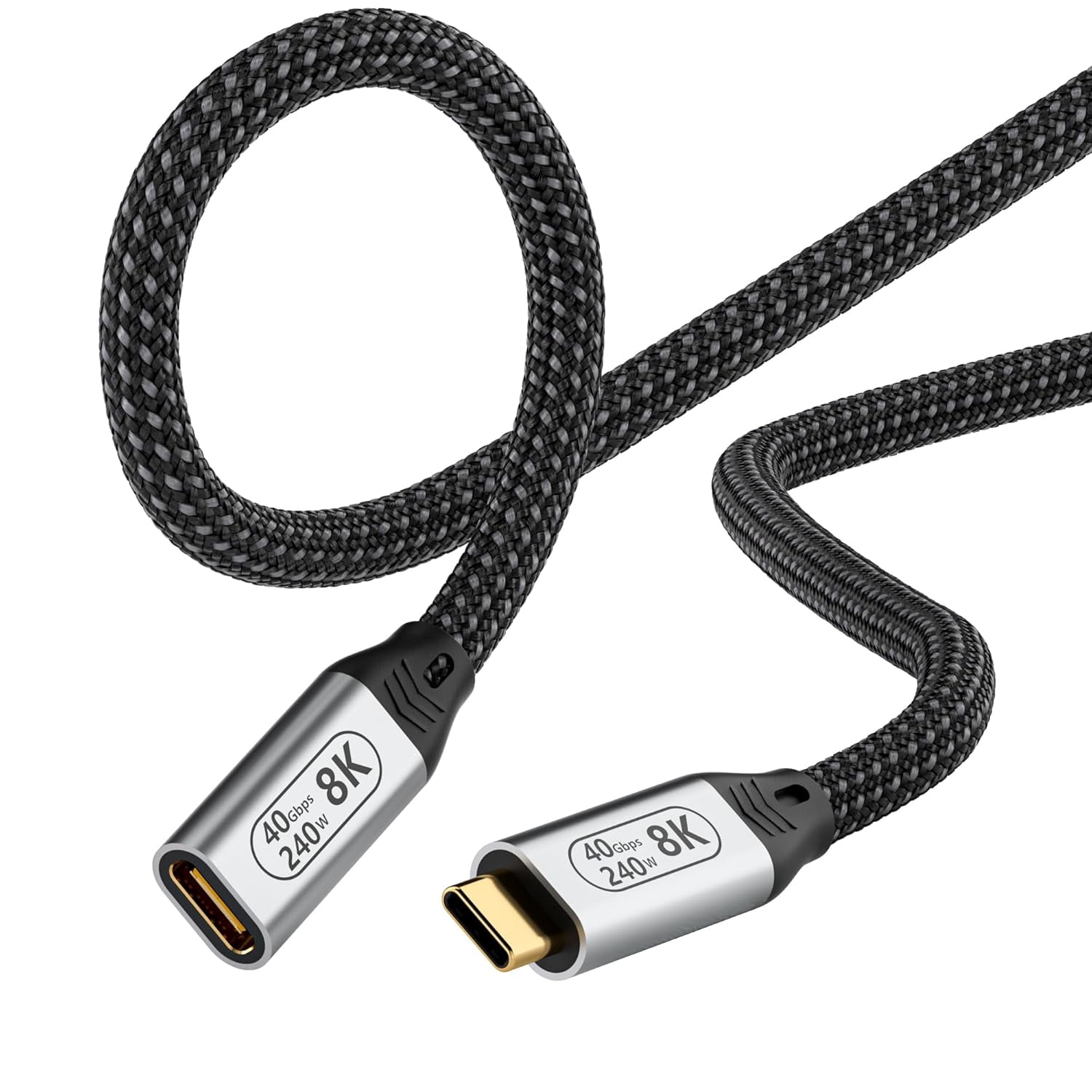 6.6ft/2M USB4 Cable, USB-C Female to USB-C Male, 40Gbps Data Transfer ...