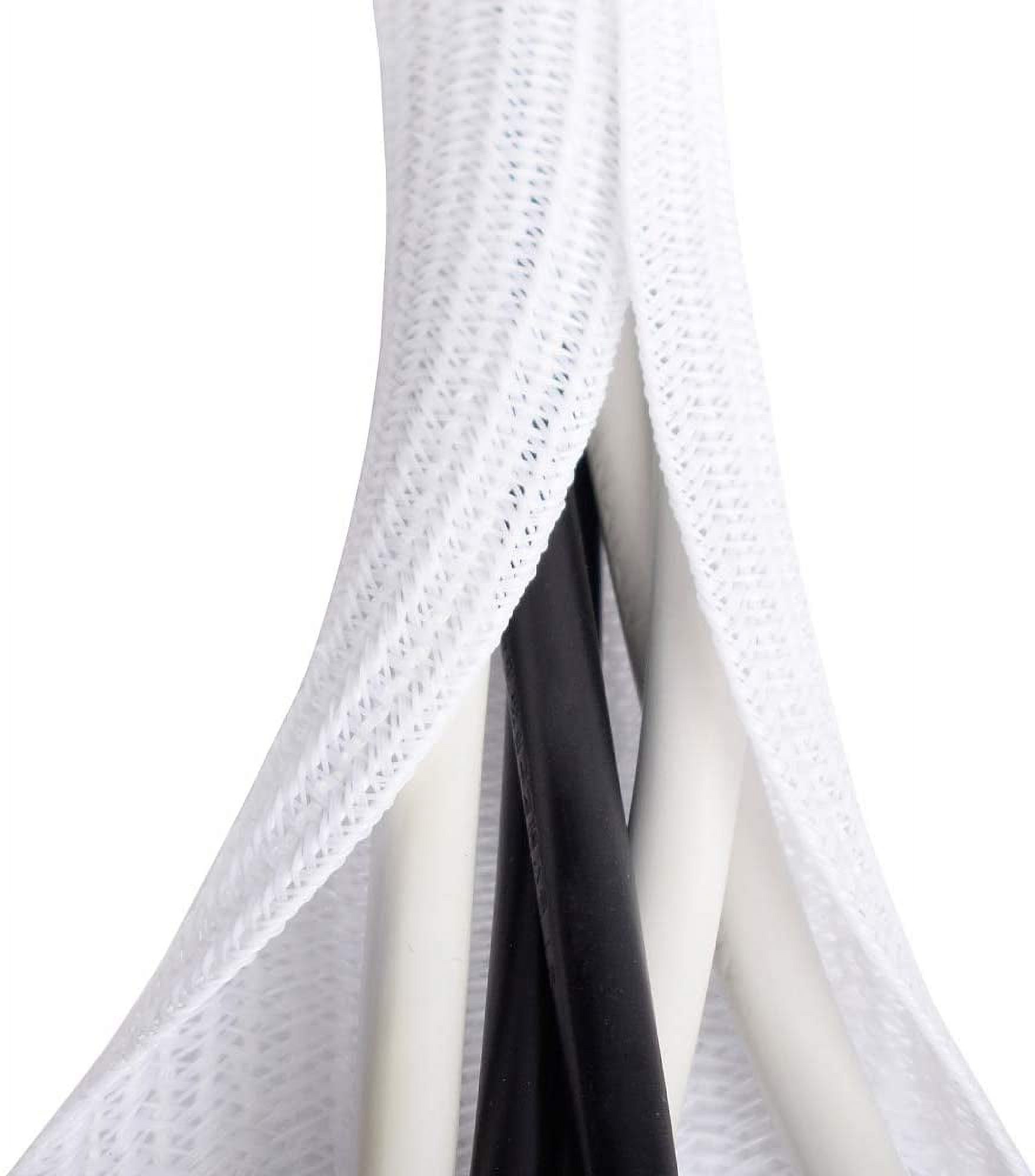 6.6ft - 4/5 inch White Cable Sleeve, Cable Organizer for Desk PC TV ...