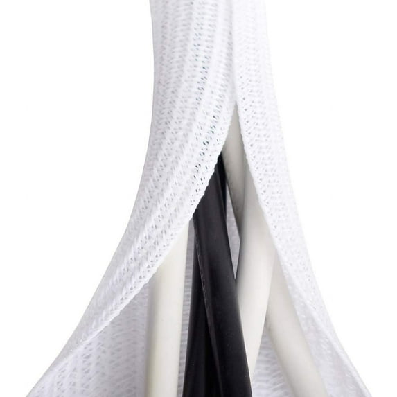6.6ft - 4/5 inch White Cable Sleeve, Cable Organizer for Desk PC TV ...