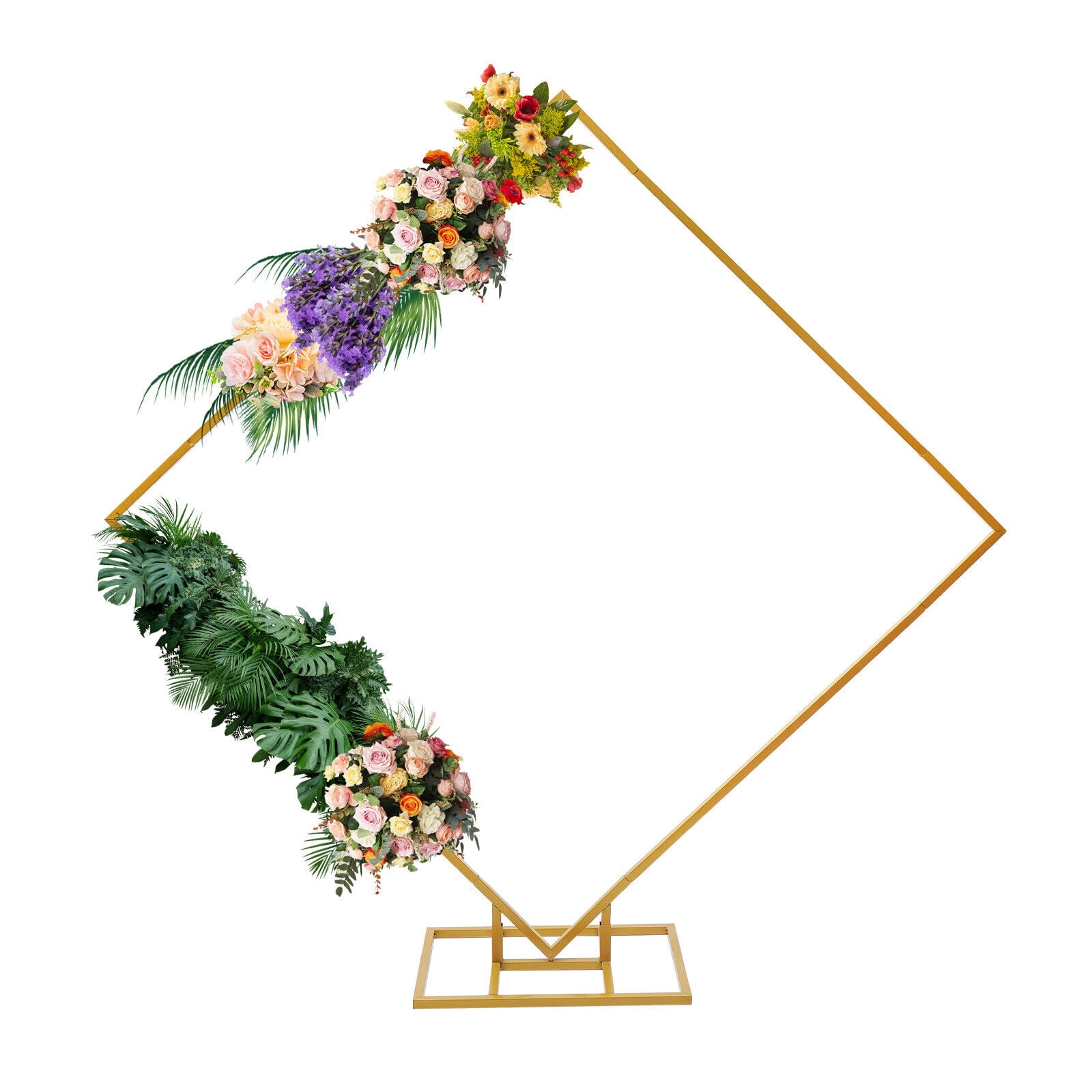 6.6ft Gold Square Arch Kit Frame Background Decoration Rust Resistant ...