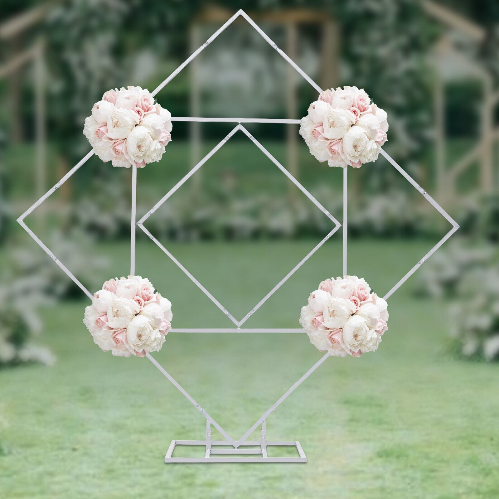6.6ft Wedding Stand Arch Backdrop Rack Circle Balloon Frame Venue Decor ...