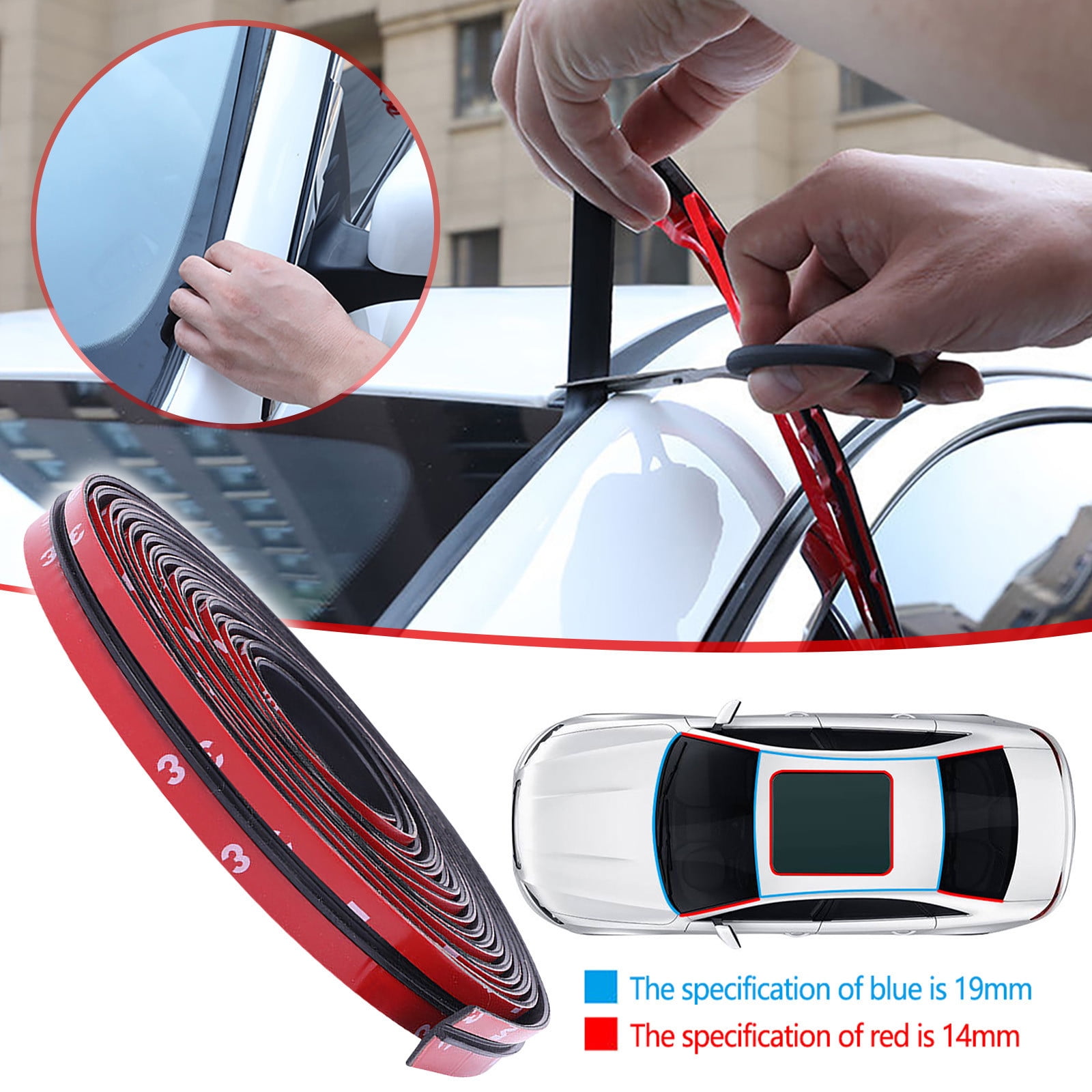 6.6ft Windshield Rubber Seal Car Weather Stripping Trim T Shape Sealing ...